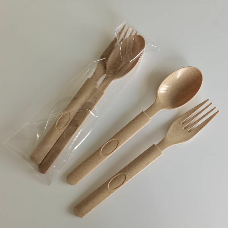 Одноразовые вилки из крафт-бумаги, индивидуальная упаковка, вилки для стейка, пасты, легкой еды, фруктового салата, десертные ложки