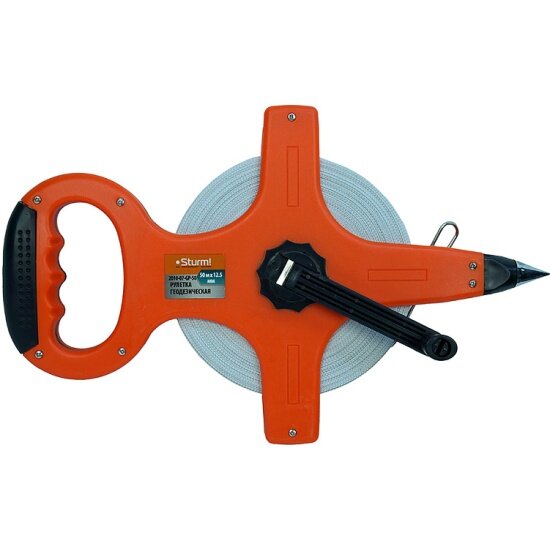 Рулетка геодезическая Sturm! 2010-07-GP-50, 50 м, фибергласс, штык для фиксации