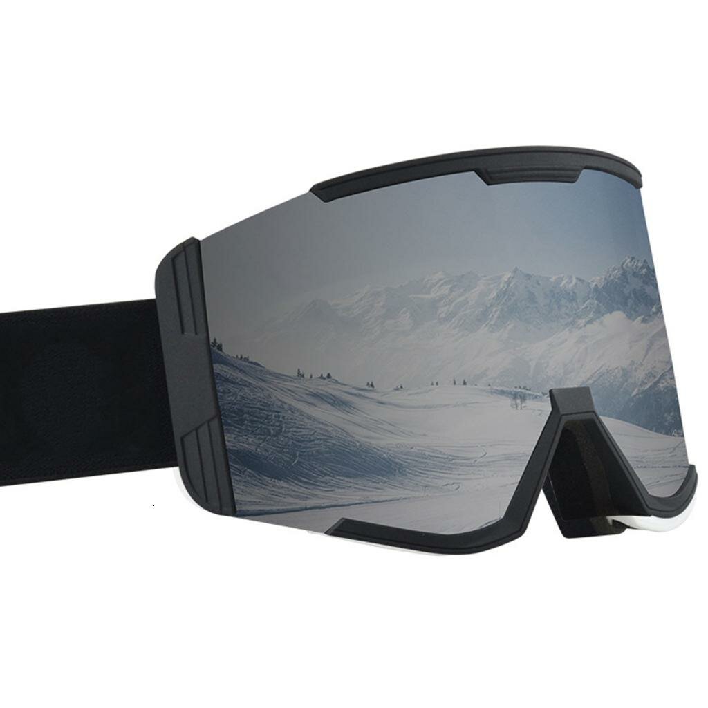 Снегоходные очки с защитой от царапин и тумана, черная рамка серая пленка