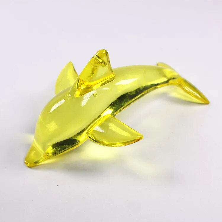 Акриловый прозрачный пластиковый кулон-имитация кристалла в виде голубого дельфина, морское животное, украшение для