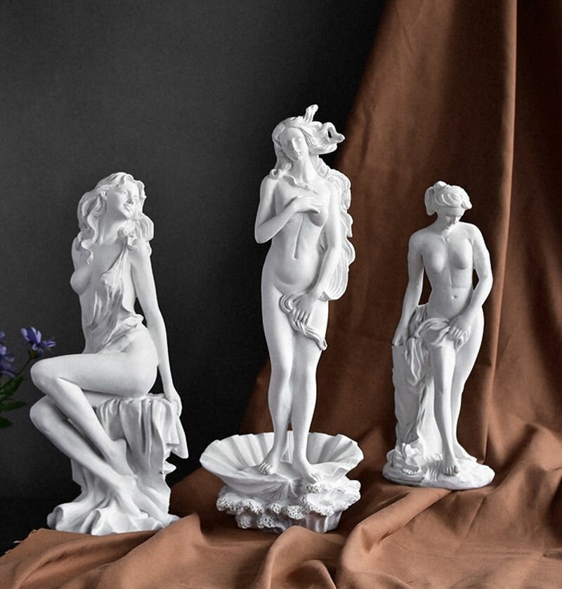 Статуэтка богини Афродиты Венеры в раковине, полирезин, белая, подарок и декор