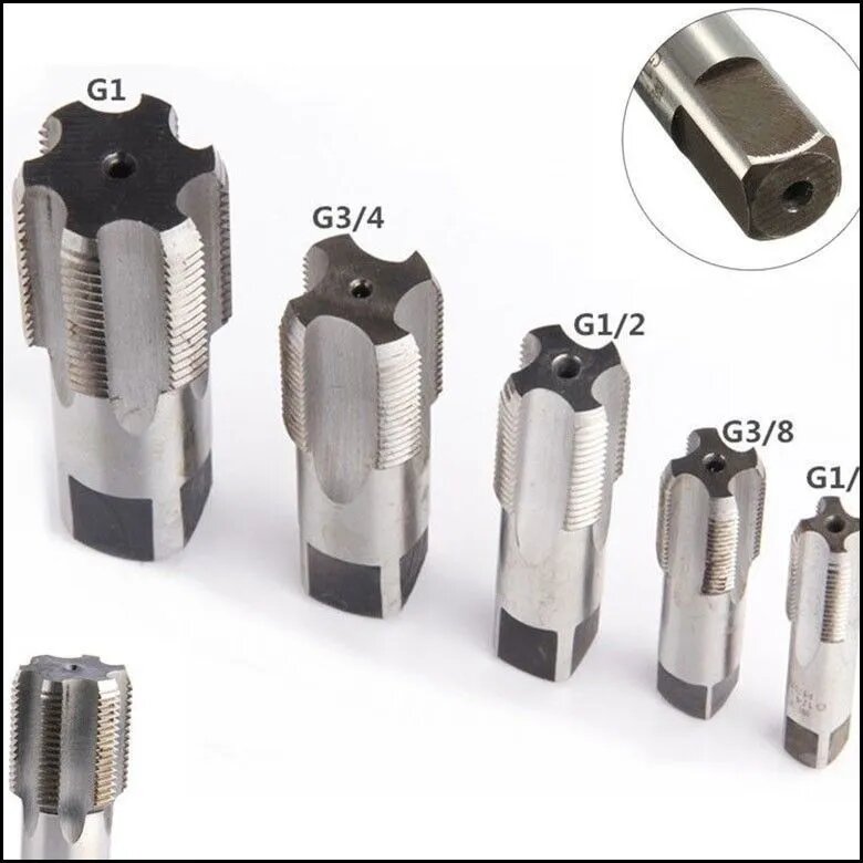 G1/8 1/4 3/8 1/2 3/4 1 Конусный трубный метчик Инструменты для нарезания резьбы по металлу