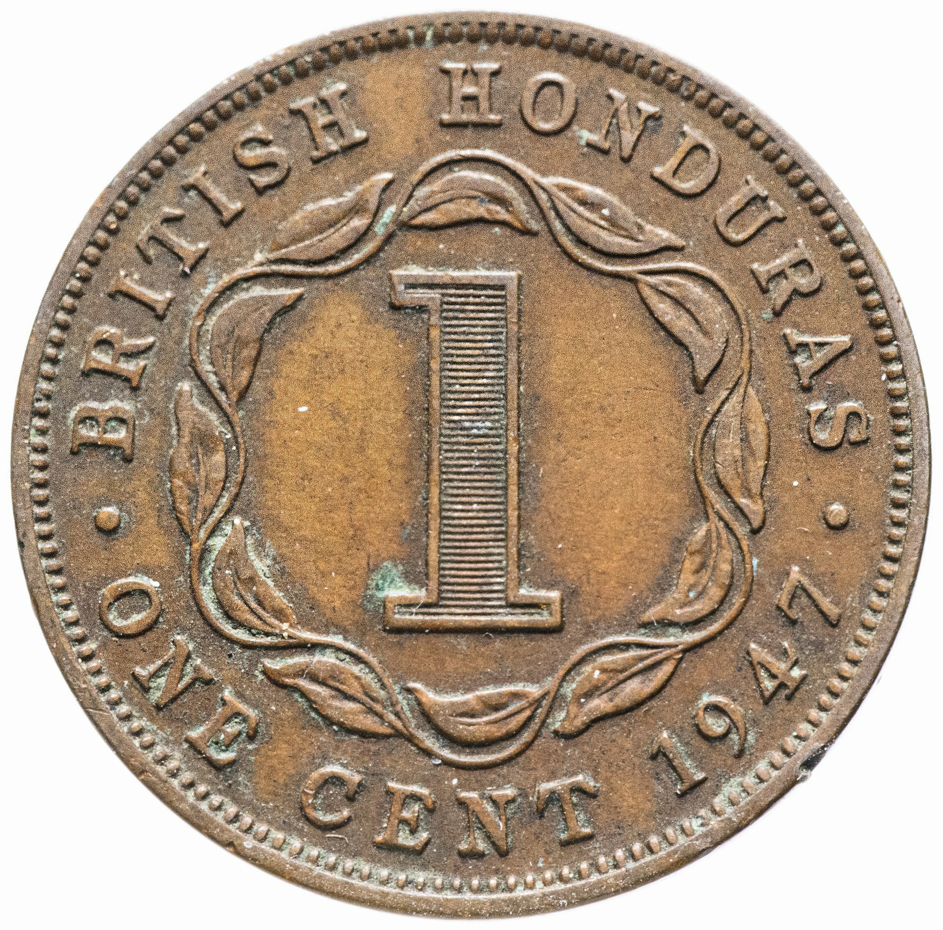 Британский Гондурас 1 цент cent 1947, Бронза, в сохранности VF