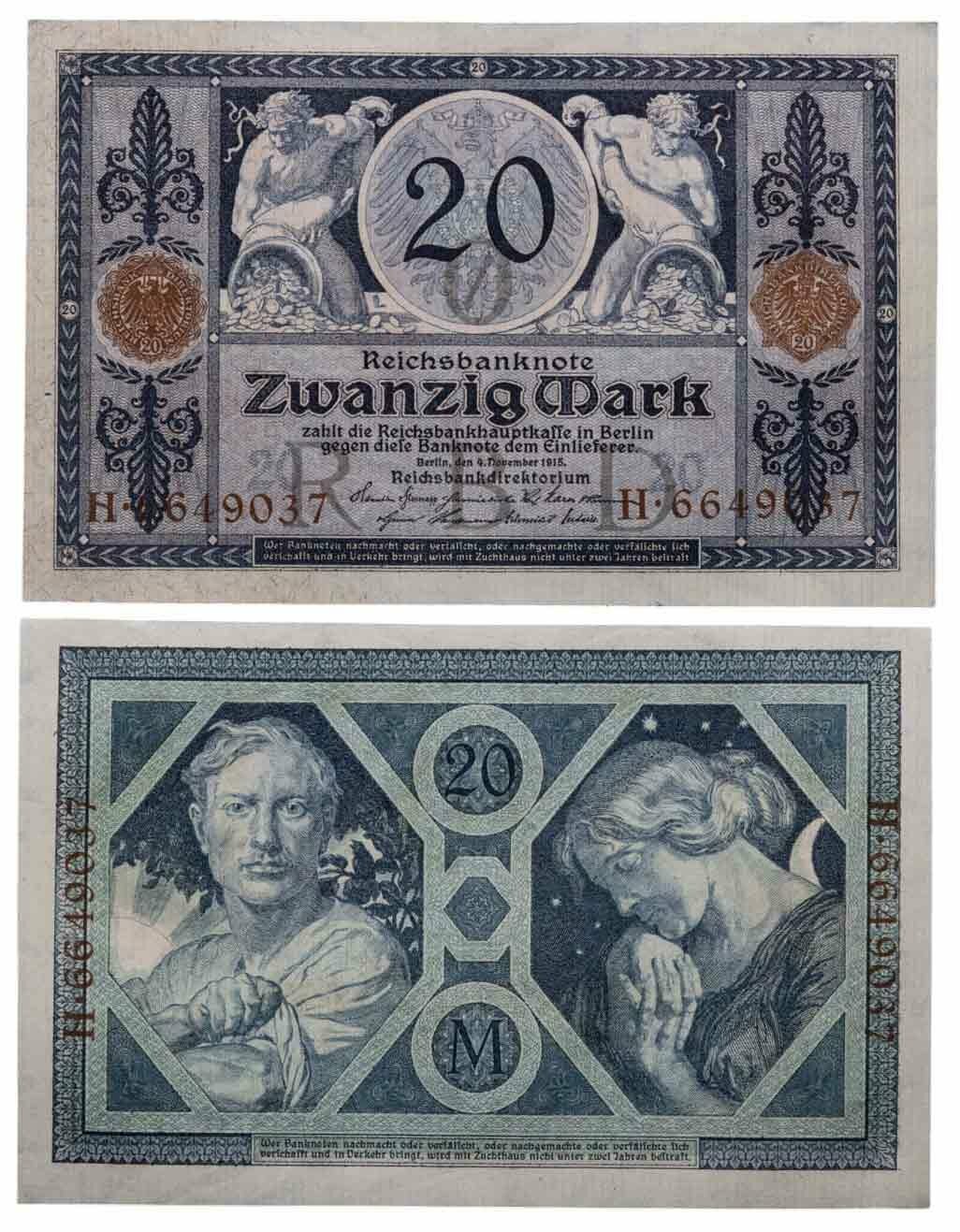 Германия 20 марок 1915