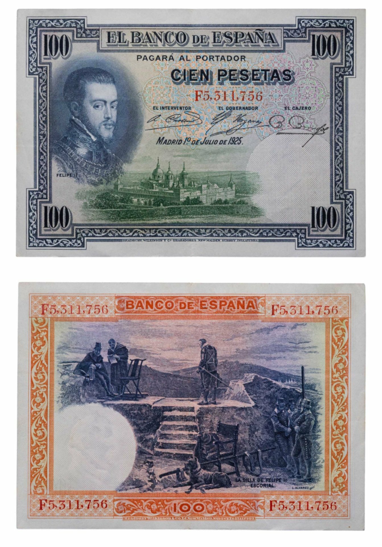 Испания 100 песет 1925 Pick 62c