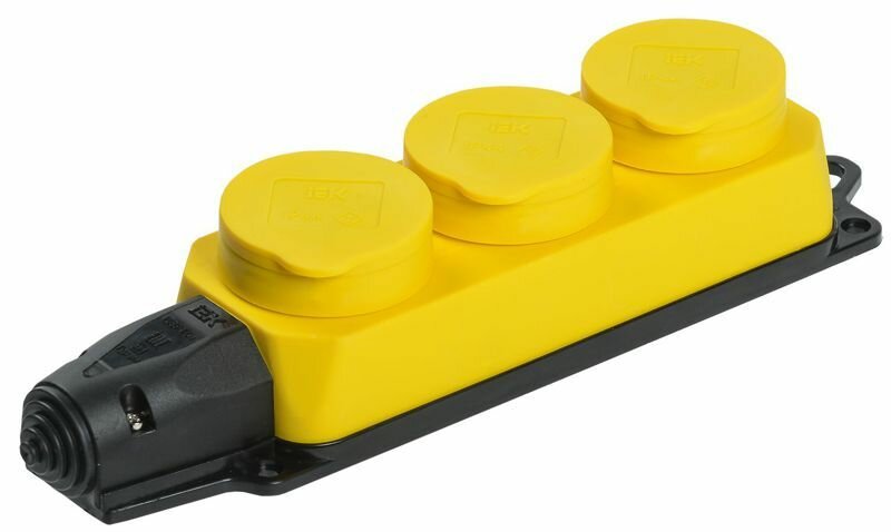 Колодка 3-м омега РБ33-1-0м IP44 каучук желт. IEK PKR61-016-2-K05