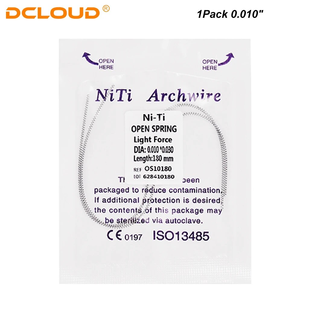 Ni-Ti Archwire DCLOUD Open Spring 0.010X180mm
