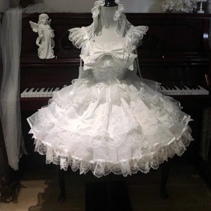 Женское платье Voostao Kawaii Lolita Jsk L, белый