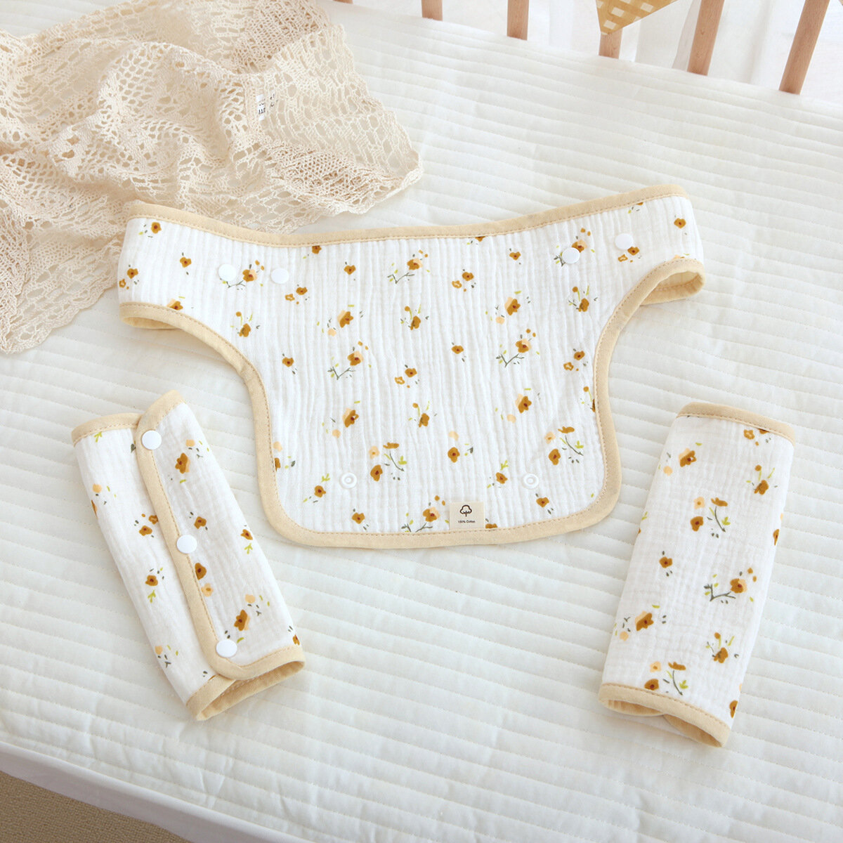 4-слойные марлевые слюнявчики для новорожденных, слюнявчики для прорезывания зубов, слюнявчики с двойными плечами, чистые хлопковые подплечники для младенцев, защита от жевания