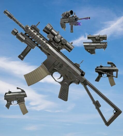 Игрушечный пистолет-пулемет с прицелом на пластиковых пулях 6 мм / подарок для мальчика