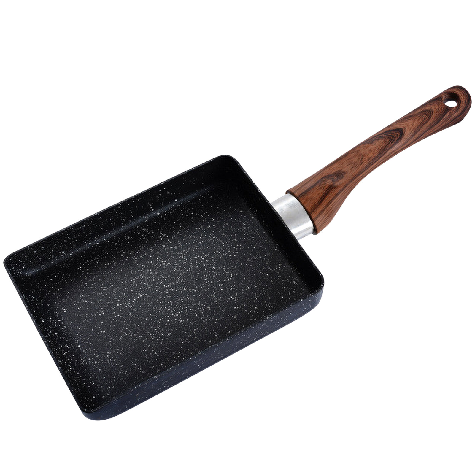 Japanese Omelette Pan Maifan Stone Non-stick Egg Roll Pan Frying Pan With Wood Handle for Baby Kids Food Cooking, Type 1(Square), Type 2(Rectangle), Type 3(Rectangle& Black), Color As Picture Show, Material Medical Stone Aluminum Alloy, Style Modern,