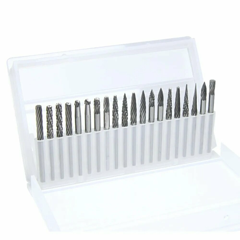 Набор карбид вольфрама шарошек TASP, хвостовик 3.2 мм , 20 шт / Набор, Фрезы на гравер, для металла, пластика, дерева, и т. д.