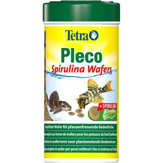 Корм для растительноядных донных рыб Tetra Pleco Spirulina Wafers c водорослями 250 мл.