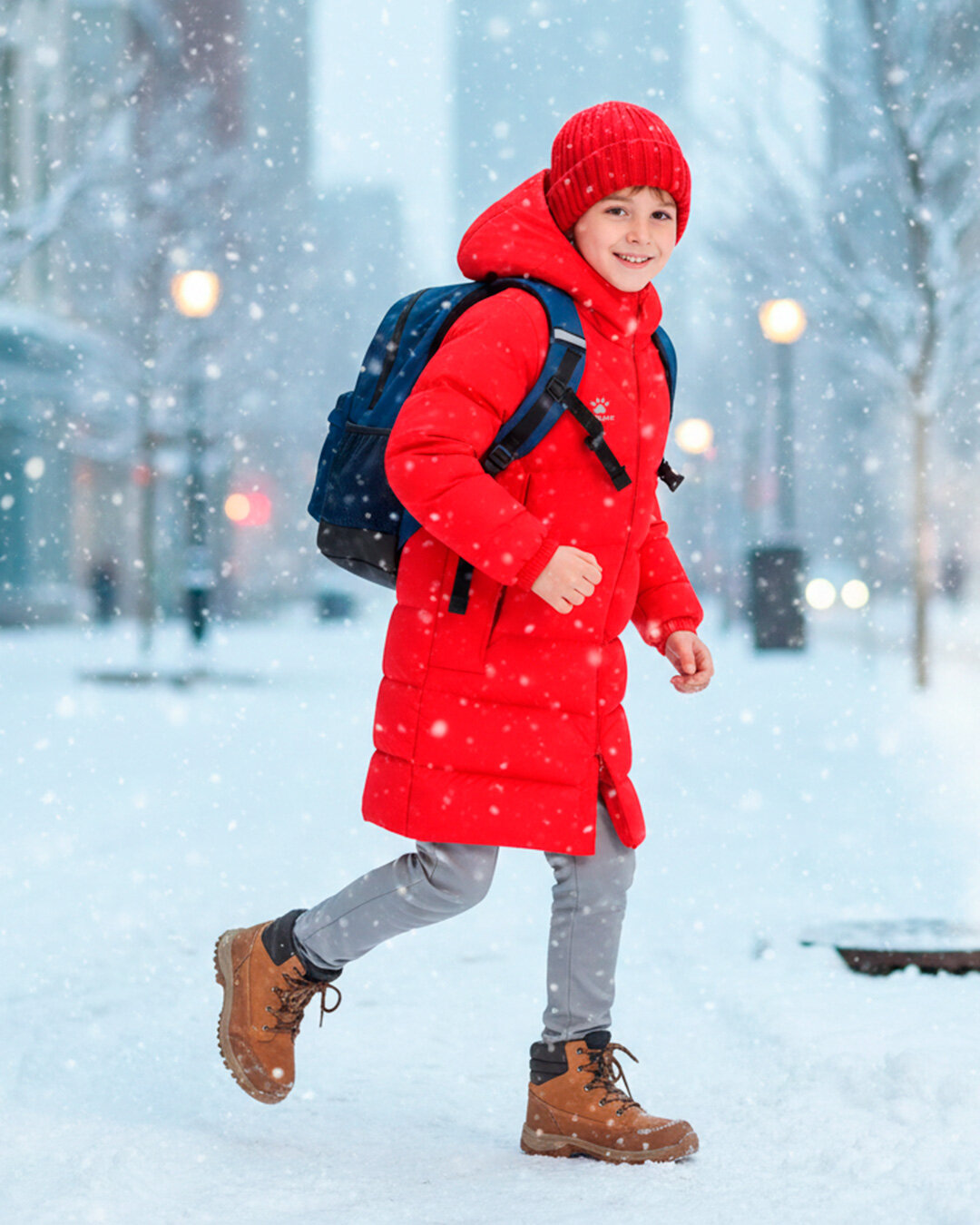 Пуховик Пуховик зимний "Long Down Jacket", для девочек и мальчиков, утеплитель пух/перо, удлиненный, с капюшоном
