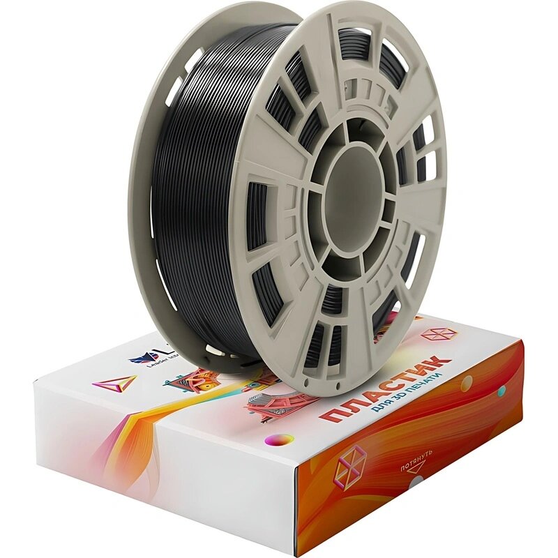 Пластик PETG+ LIDER-3D для 3D принтера, 1.75 мм/черн./1 кг