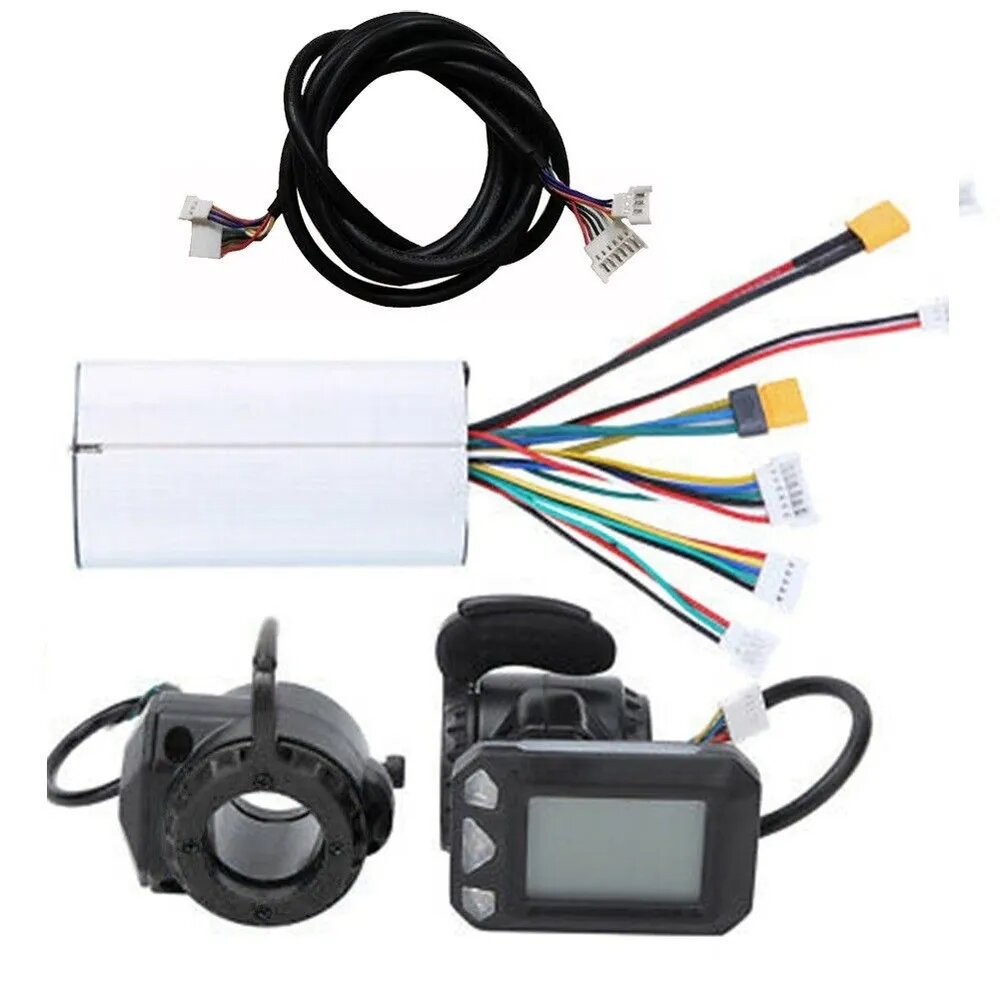 Контроллер для электросамоката 24/36V, LCD дисплей, EABS тормоз, алюминиевый корпус, 250W, 12A, для моторов 350W, 4-6.5 дюйма