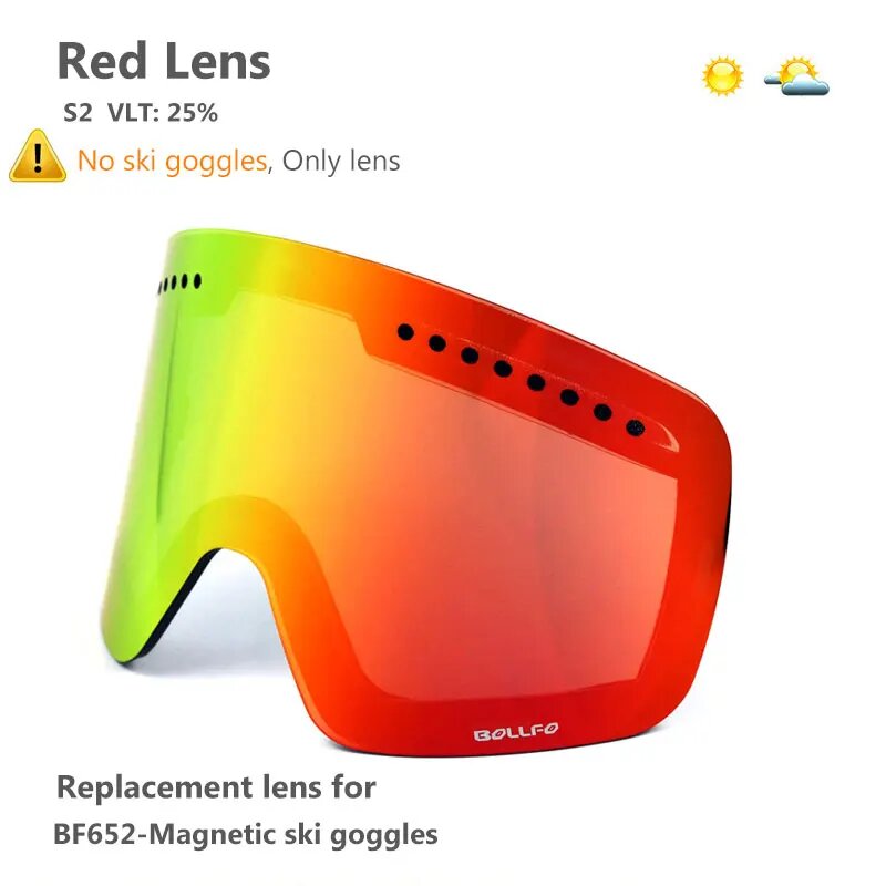 BOLLFO Red REVO линза для лыжных очков BF652