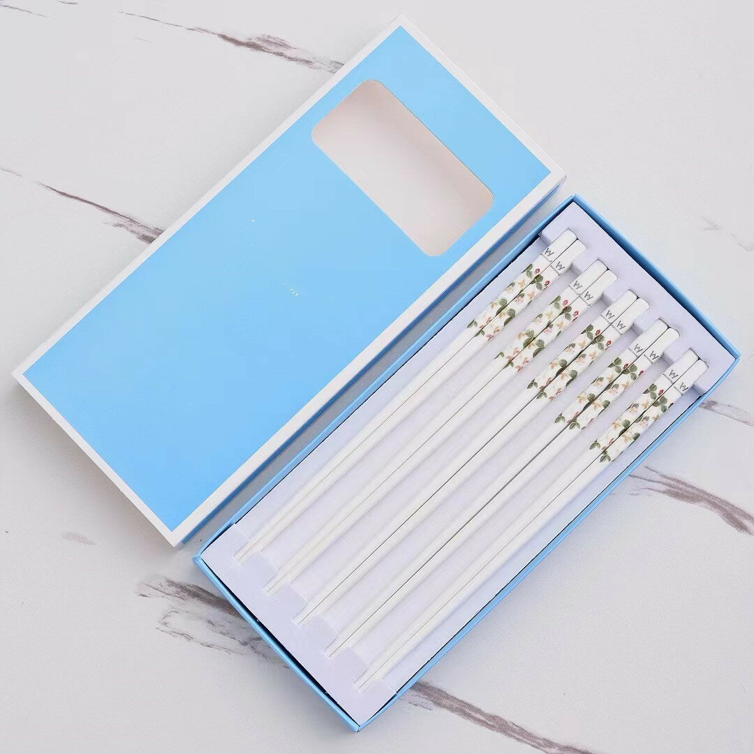 Европейский стиль костяного фарфора палочки для еды, нескользящие, устойчивые к плесени, набор из 10 пар, экологически чистая, термостойкая посуда, публичные палочки для еды, оптовая продажа