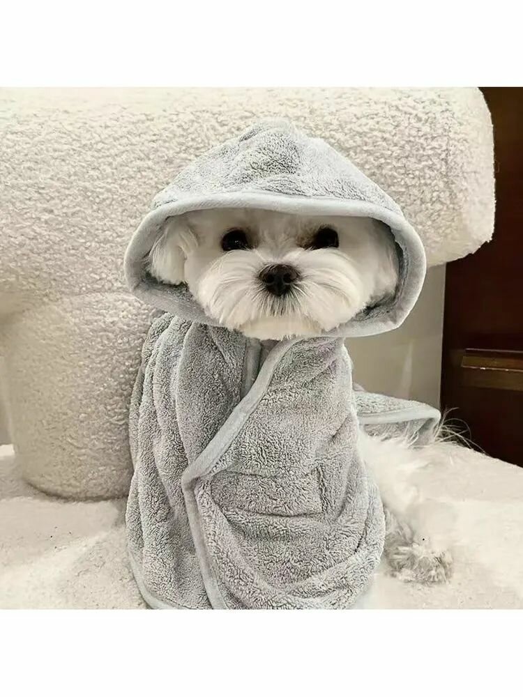 Халаты для домашних животных, банные полотенца для собак, быстросохнущие и впитывающие влагу, зимняя одежда с капюшоном