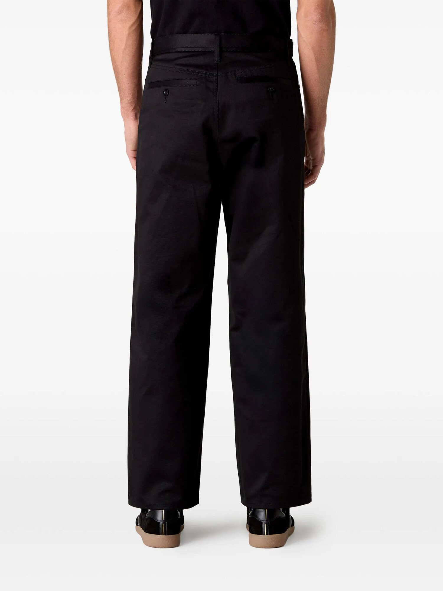 Брюки чинос Sacai Belted chino trousers, размер 50, black/black — фото 1
