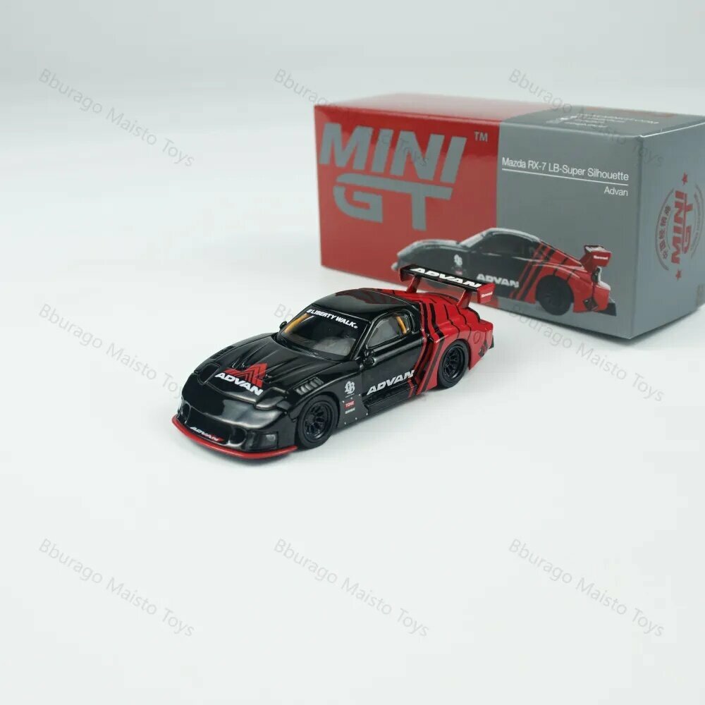 MINIGT 1:64 Mazda RX-7 LB-Super Silhouette Advan отлитая под давлением модель гоночного автомобиля Игрушки