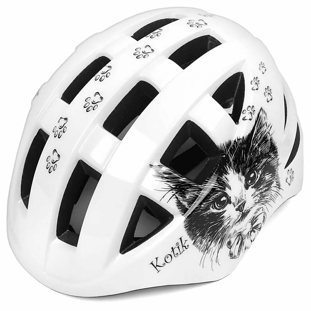 Велошлем детский Vinca Sport VSH-8, IN-MOLD, с регулировкой, M(52-56см), "kotik"