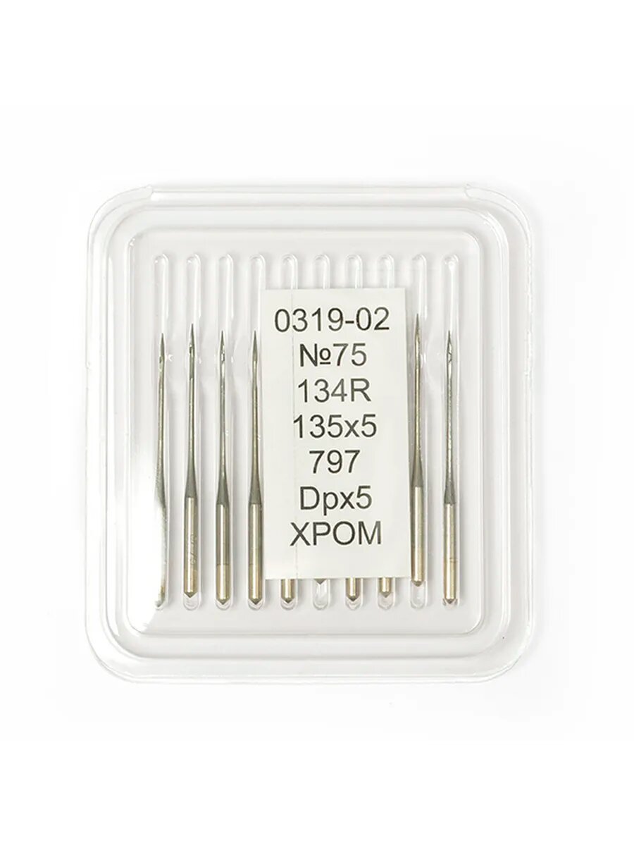 Иглы арт.0319-02 №75 для прямостр. и трикотажа ПШМ 10игл