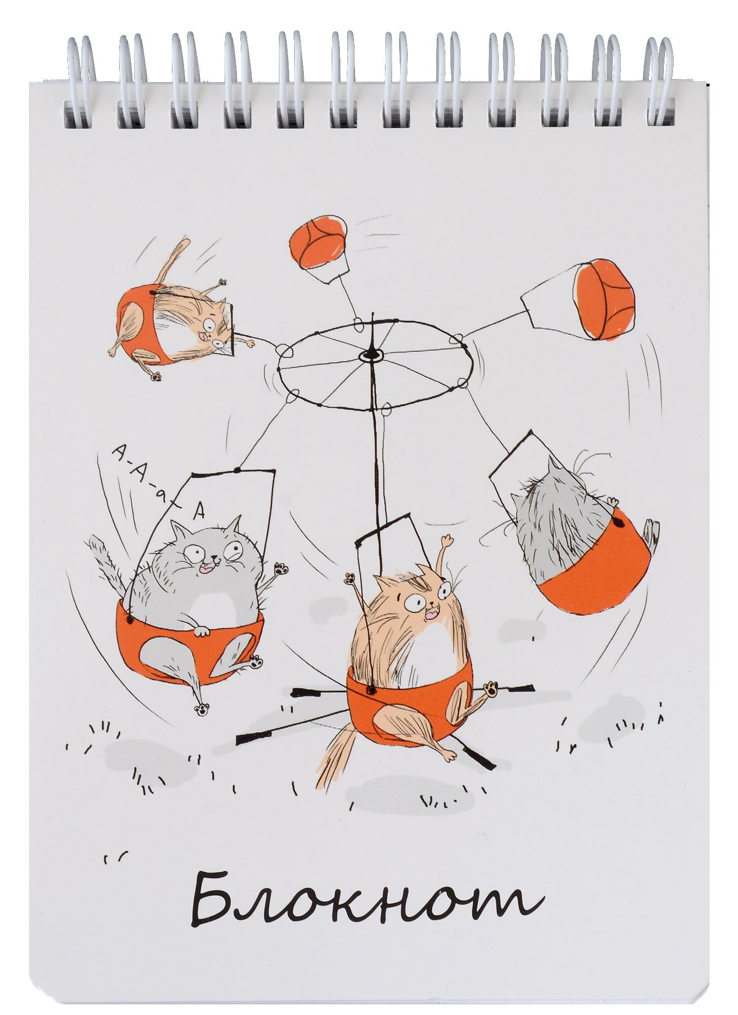 Блокнот А6 120л кл. "Забавные коты" гребень, сплошной УФ-лак