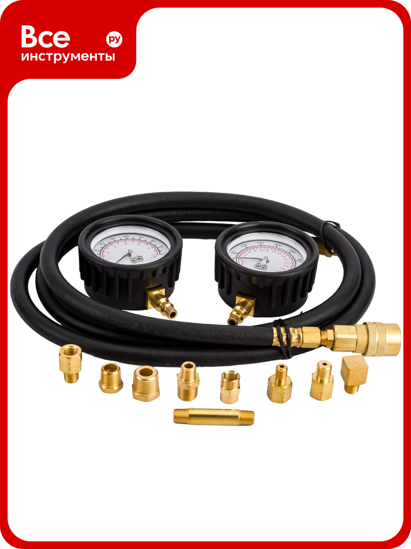 Манометры для измерения давления масла мастак 120-20028C с защитным чехлом, кейсом и набором адаптеров