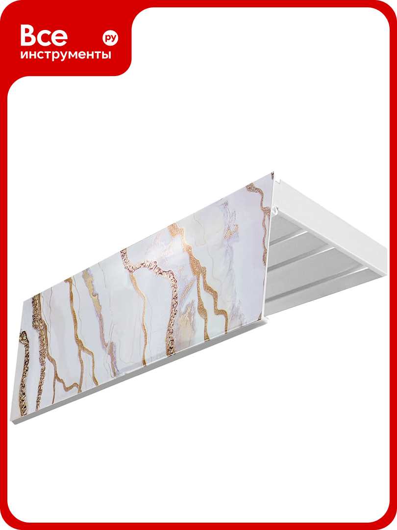 Карниз Эскар эконом+ в сборе 3-х рядный, шарм белое золото, 7 см, 3,0 м, 140430300