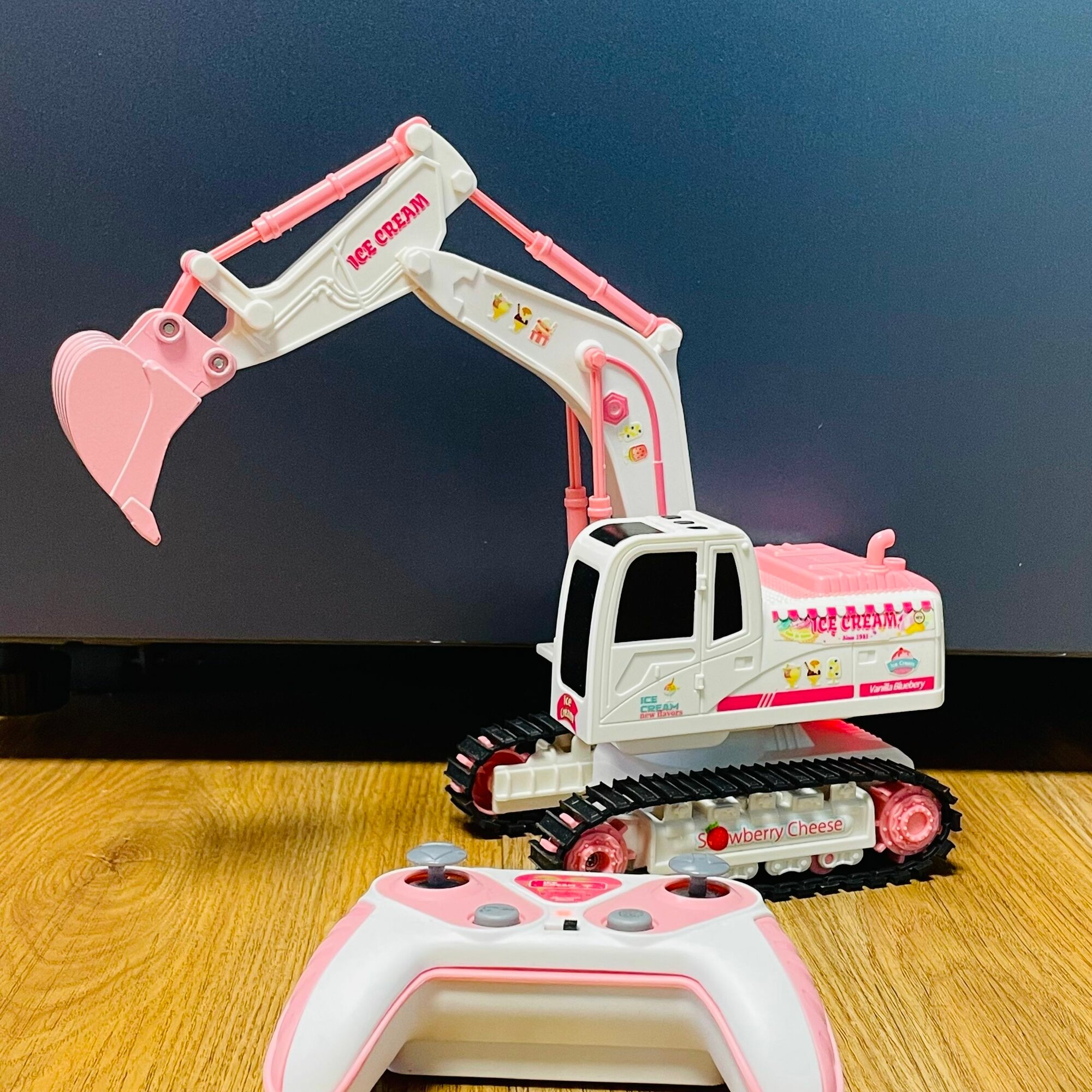 Розовый детский экскаватор, большая игрушечная машина с дистанционным управлением, электрический экскаватор для девочек, строительная техника из сплава, подарок.