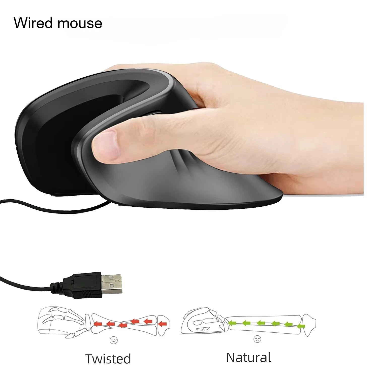 Проводная вертикальная мышь Wired Mouse