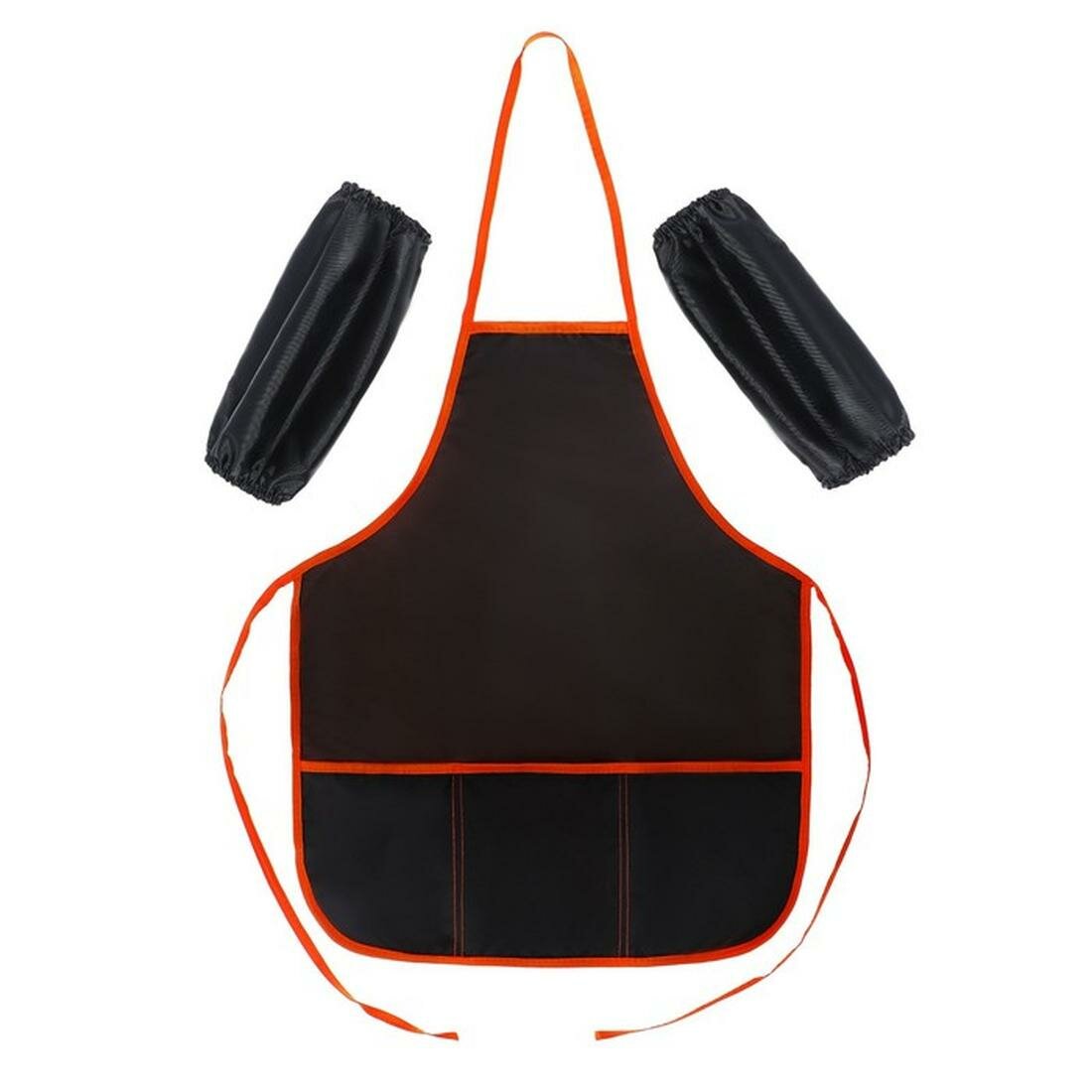 Фартук для труда + нарукавники, 490×390/250×160 мм, размер S (рост 116-146), Calligrata, «Стандарт», черный, микс