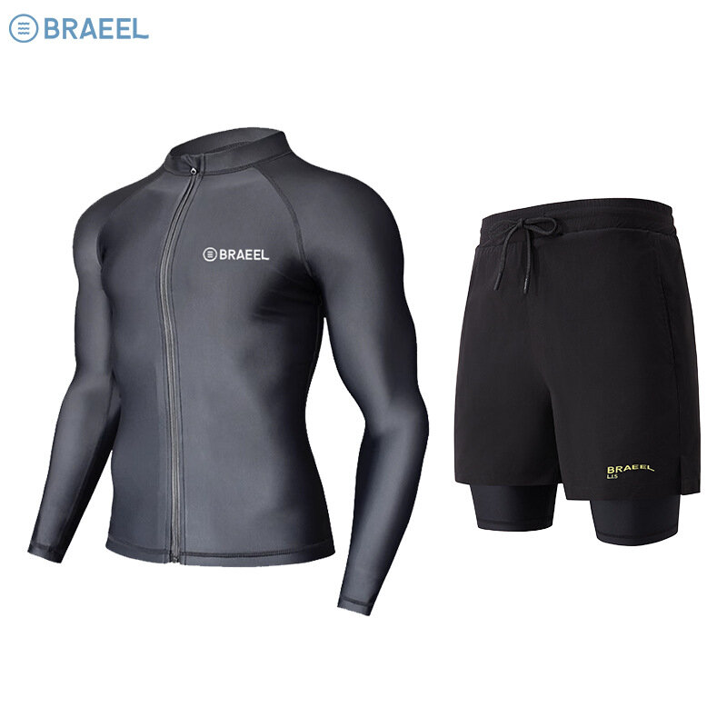 Корейский защитный костюм для мужчин, двухкомпонентный, с длинными рукавами и длинными брюками, гидрокостюм для снорклинга, купальный костюм для пар, костюм для серфинга, быстросохнущий костюм для дайвинга