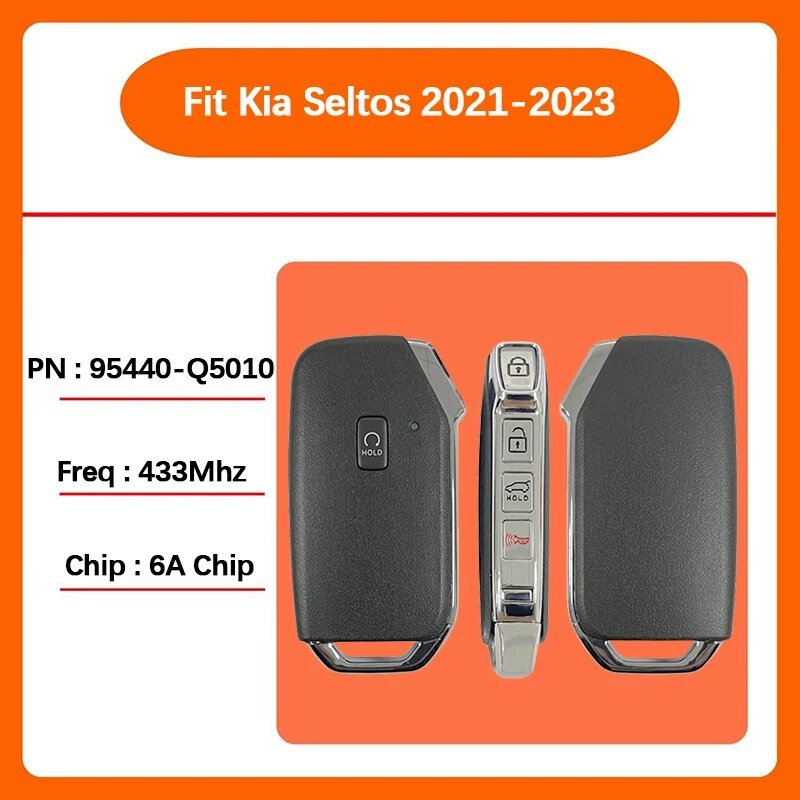 CN051256 Запасной 5-кнопочный смарт-ключ с дистанционным управлением, FCC NYOSYEC5FOB1907, PN 95440-Q5010, чип 6A, 433 МГц, для Kia Seltos 2021-2023