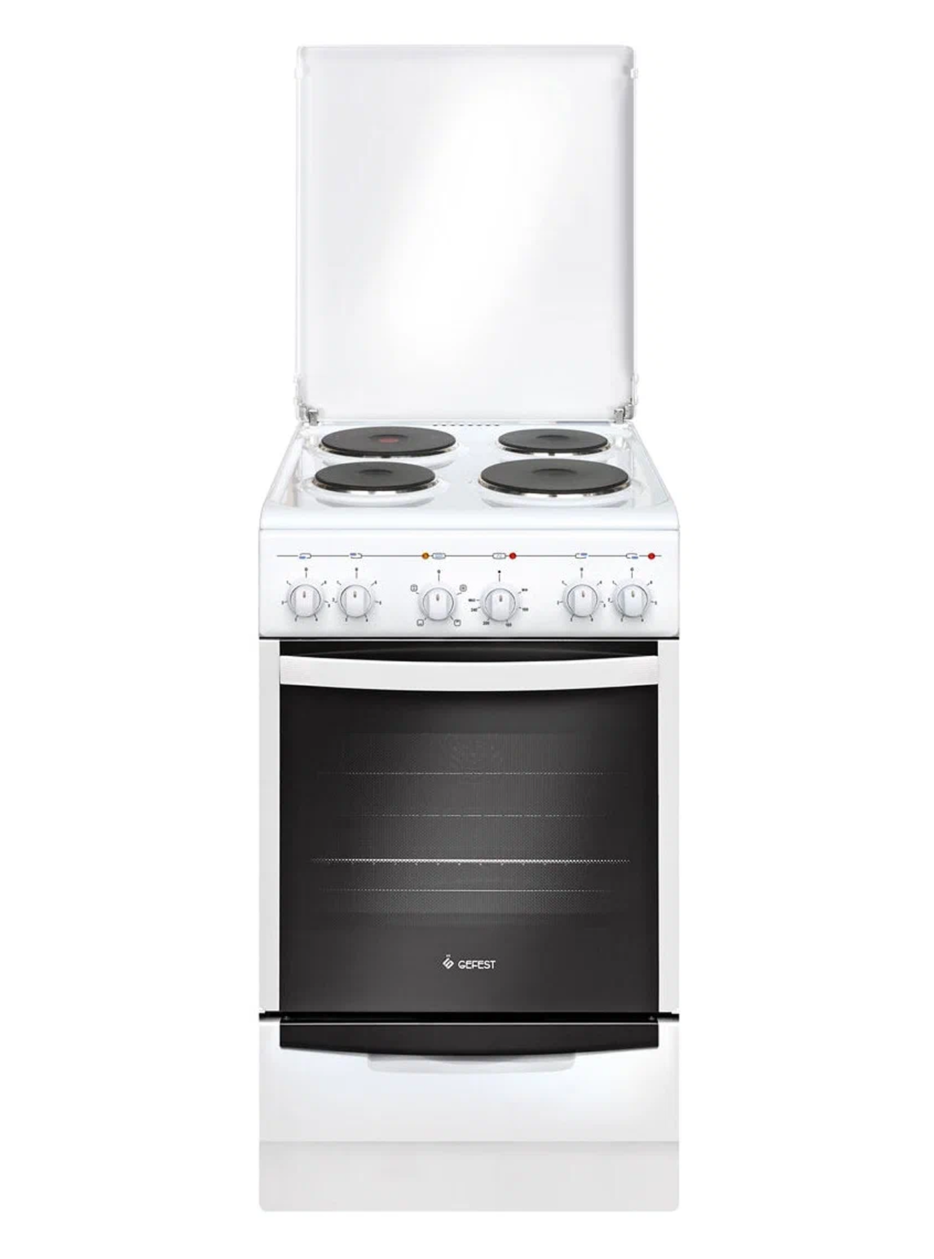 Электрическая плита GEFEST 5140-01, 4 конфорки, электрическая духовка, белый цвет