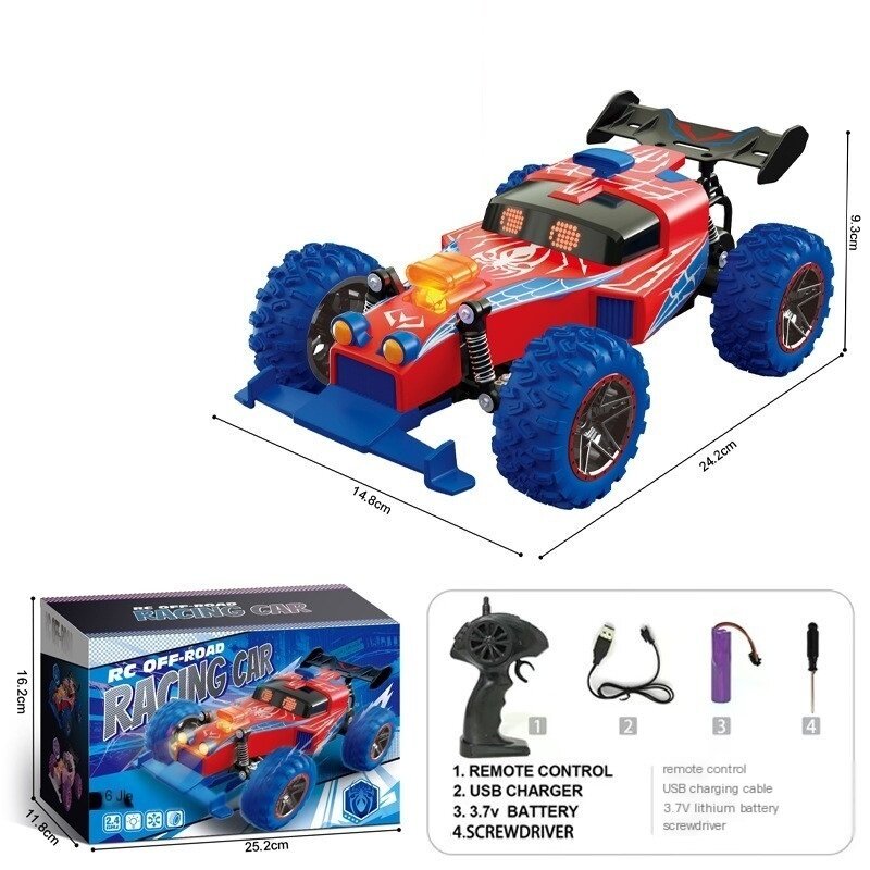 2.4G 1:18 Радиоуправляемая машинка-вездеход Big-foot, внедорожный багги с подсветкой, высокоскоростной радиоуправляемый горный велосипед, игрушечная машинка, подарки