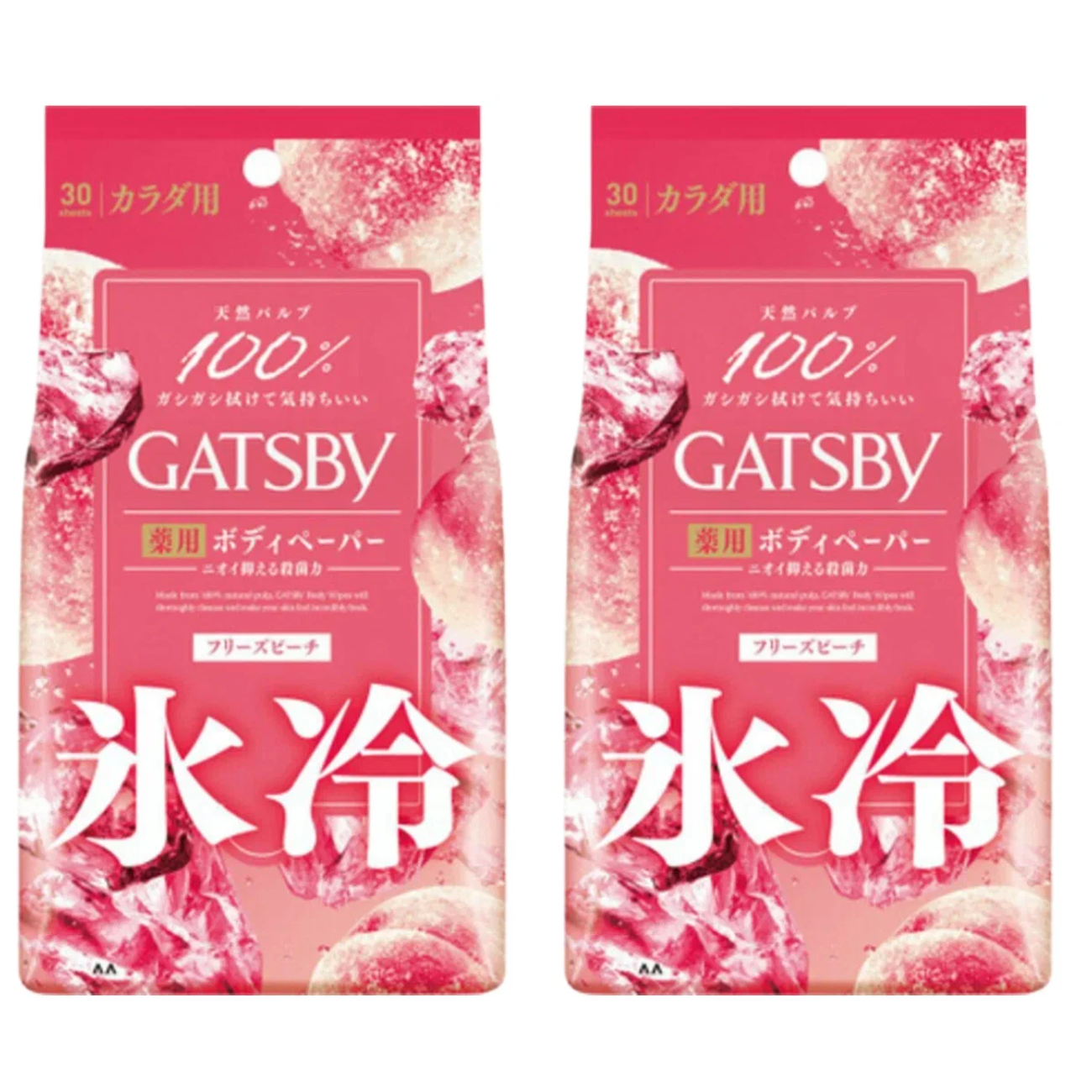 Мужской дезодорант-антиперспирант Mandom в форме салфеток, Gatsby Deodorant, Персиковый бриз, 30шт, 2уп