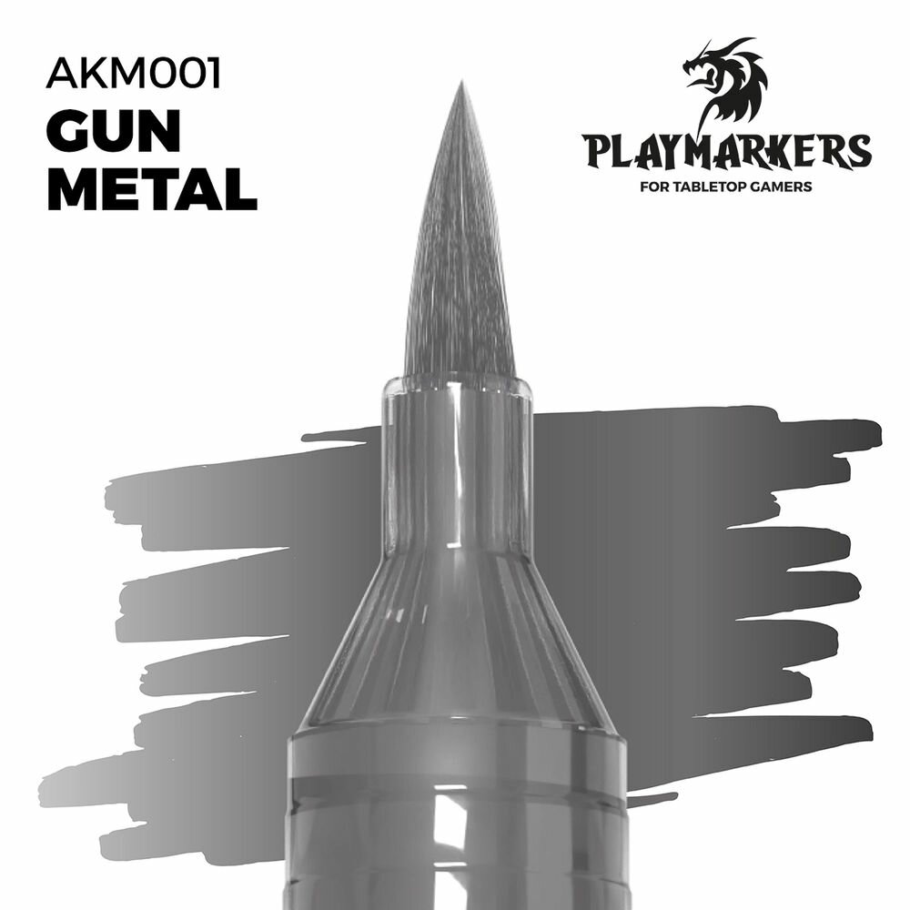 Маркер-кисть AK Playmarker - Gun Metal AKM001