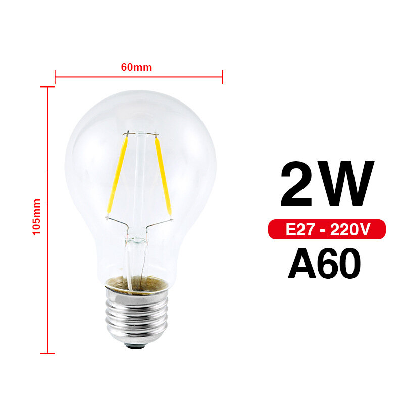Кросс-бордер Эдисон LED лампа с нитью накаливания энергосберегающая лампа E27 с винтовым основанием прозрачное стекло ретро E14 лампа для освещения гостиной