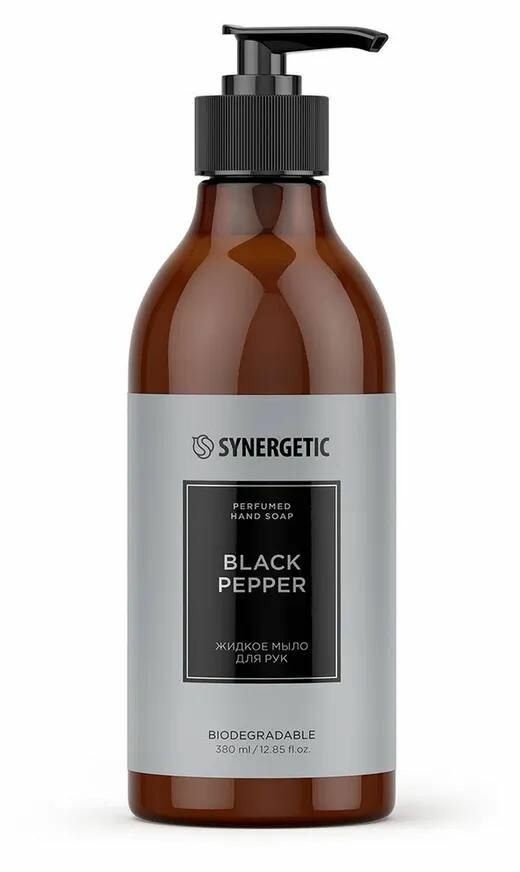 Мыло жидкое Synergetic для рук, парфюмированное Black pepper, 380 мл