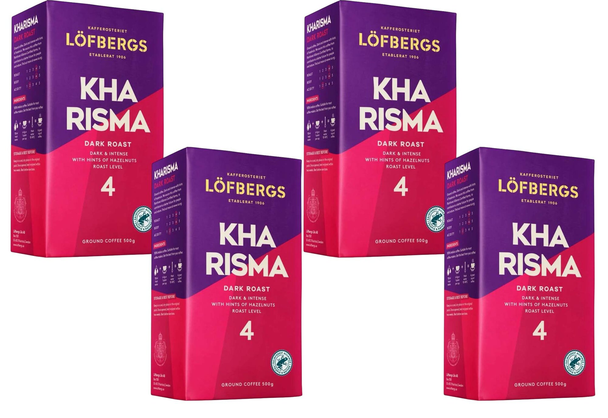 Кофе молотый Lofsbergs Kharisma Dark Roast (Швеция) 500 гр. х 4 шт.