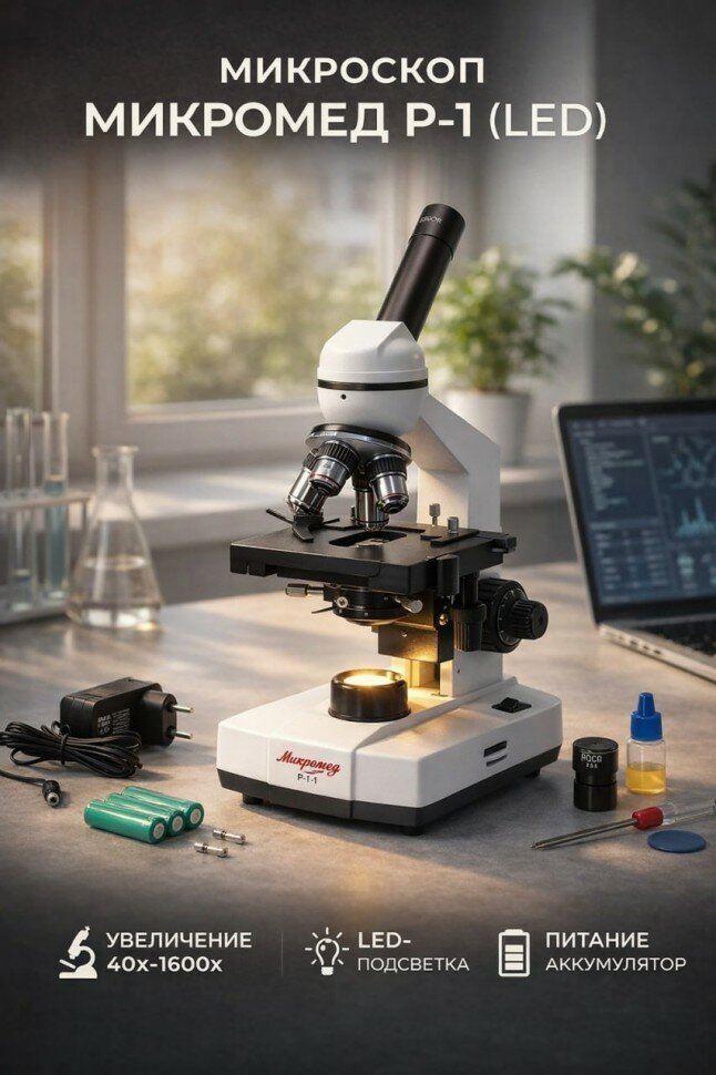Микроскоп биологический Микромед Р-1 (LED)