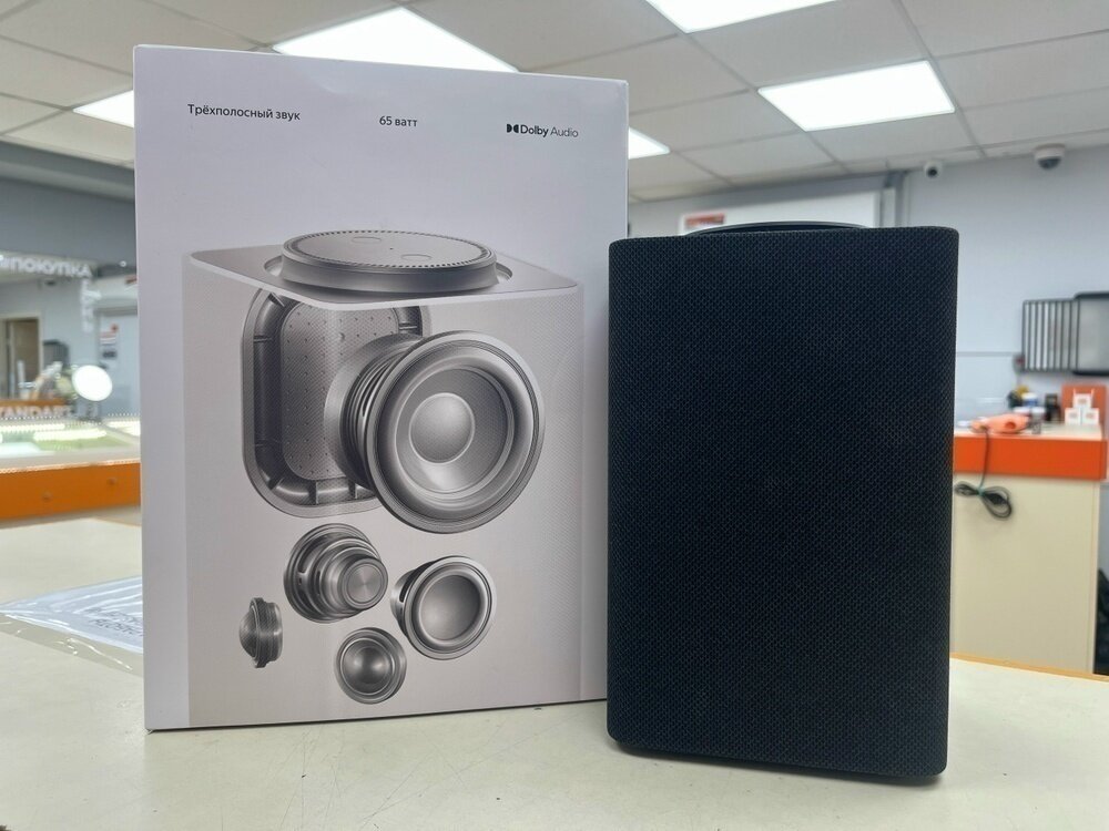 Умная колонка Яндекс Станция Макс с Алисой, с Zigbee™, 65Вт, графит б\у уценка