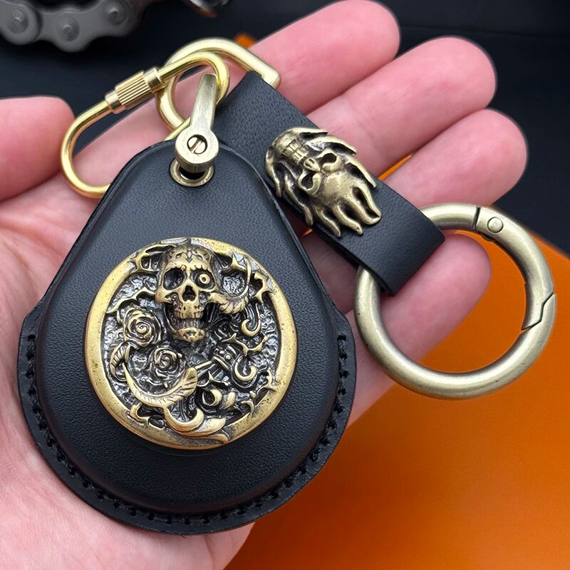 Смарт-ключ из натуральной кожи, чехол-брелок для Harley Davidson 883 X48 1200, брелки FatBoy, модификации из чистой латуни