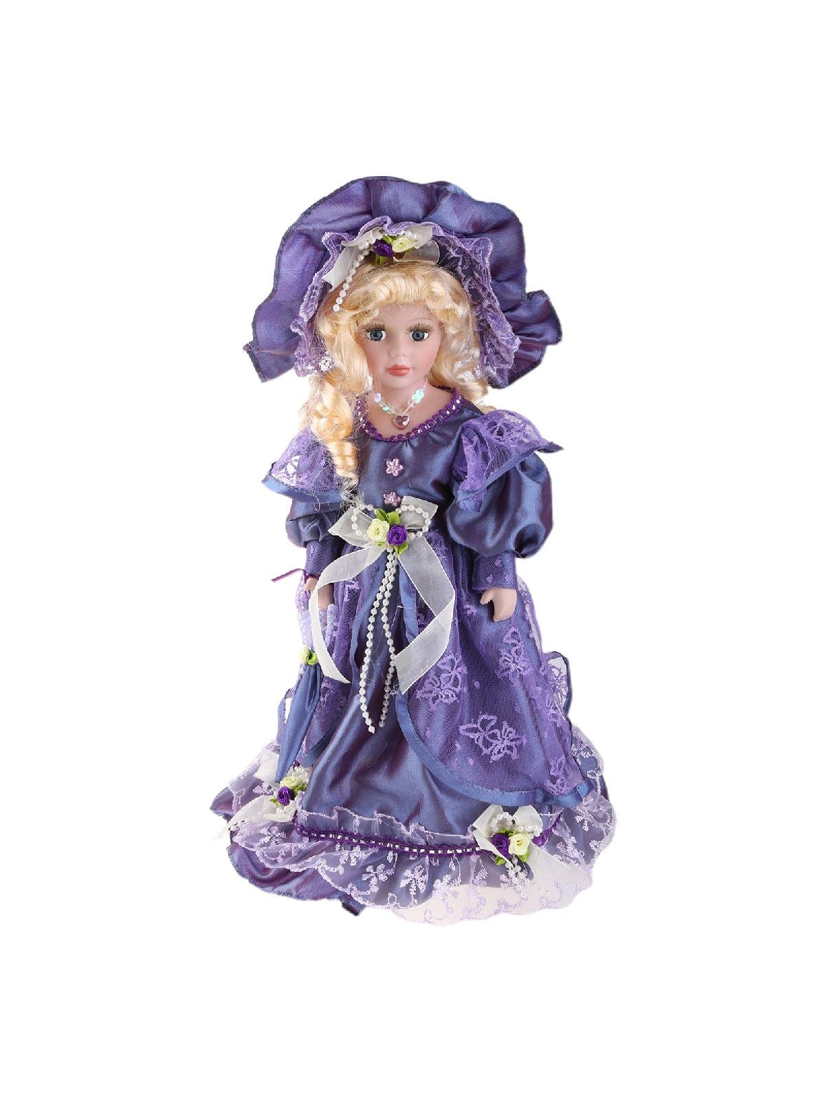 Викторианская керамическая кукла 40 см