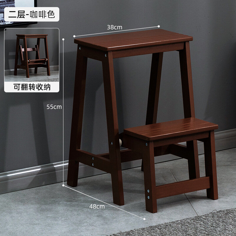 Лестница из массива дерева, складная лестница для дома, внутренняя лестница, табурет, может использоваться как стул, многофункциональная лестница двойного назначения, ступенчатая лестница