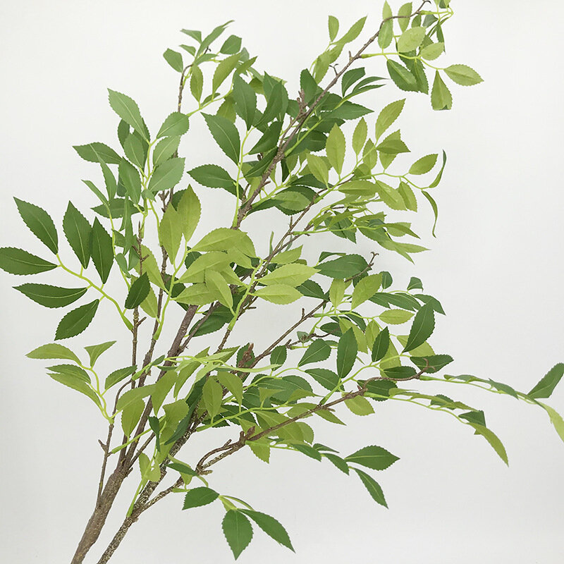 Маленькие премиальные листья вяза для домашнего декора, искусственная зелень для витрин, сочетающиеся с ветками и листьями дерева Jujube, оптовая продажа от производителя