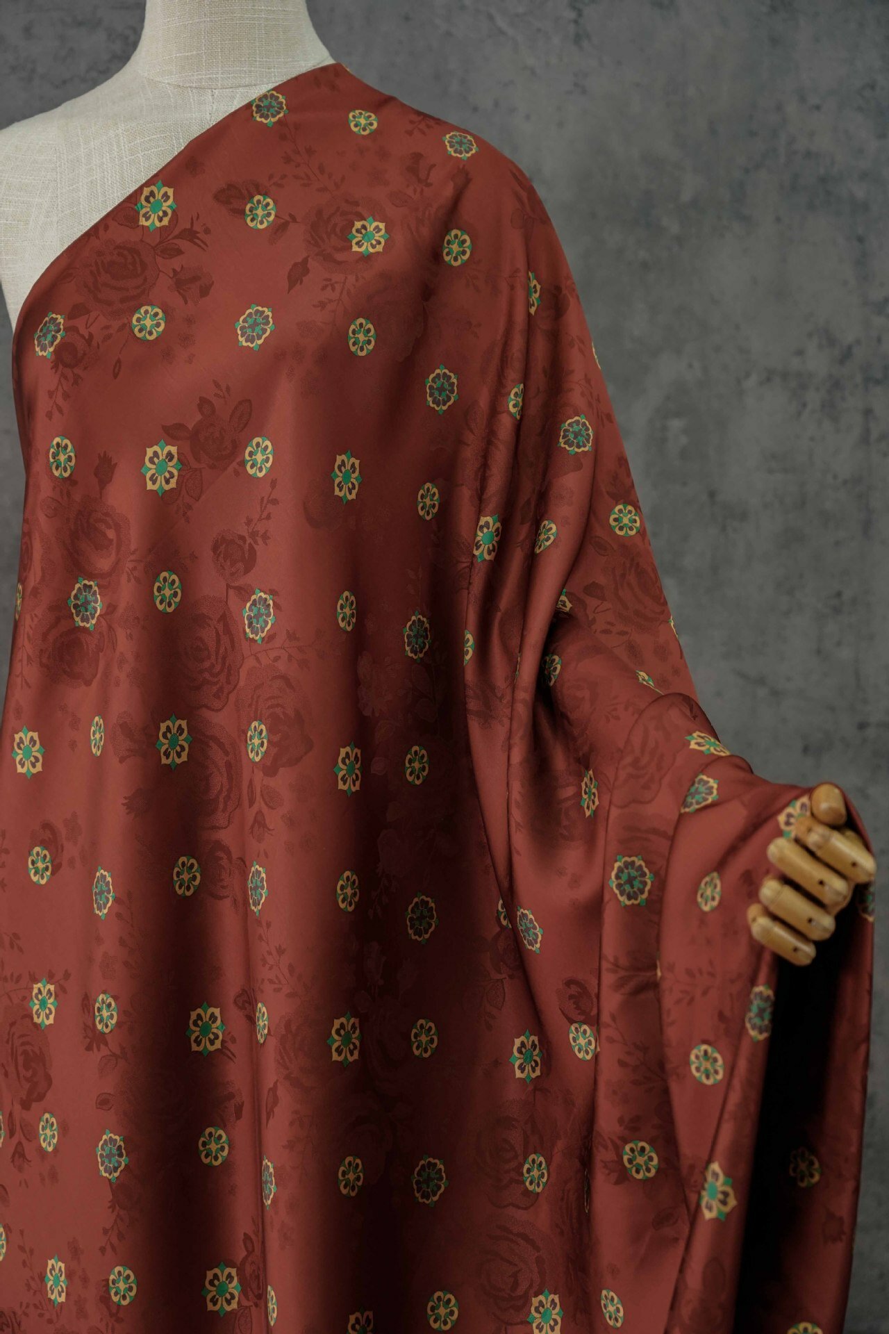 Весна Лето Новый Ацетат Бао Сянхуа Темный Узор Сяньюнь Ткань Национальный Стиль Платье Ханфу Жилет Жаккардовая Ткань