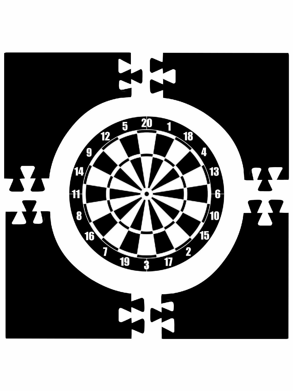 Квадратное защитное кольцо для дартса